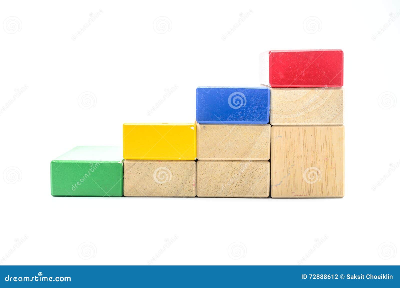 Color wooden step block stock photo. Image of business - 72888612