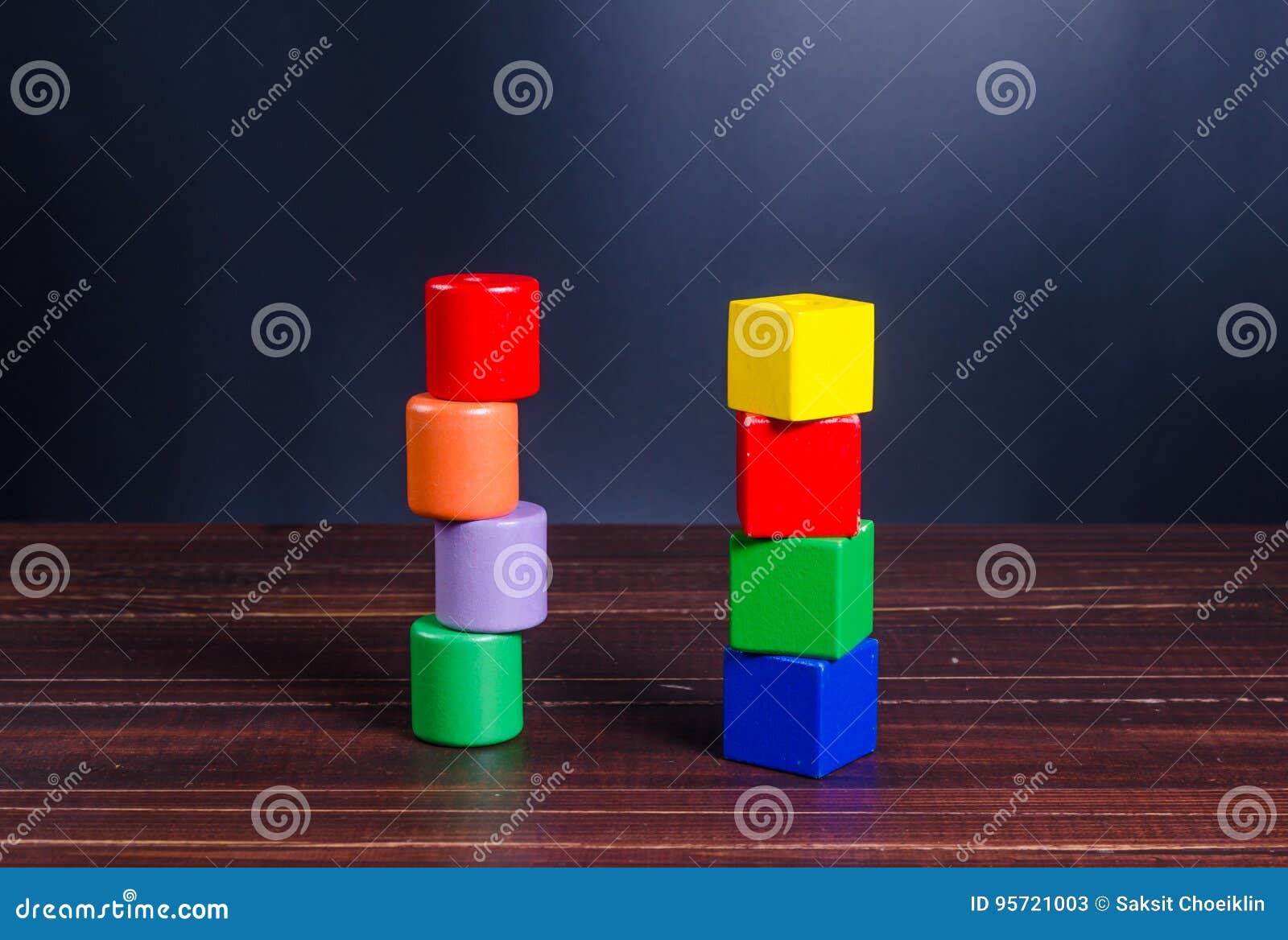Color wooden toy blocks stock image. Image of cube, color - 95721003