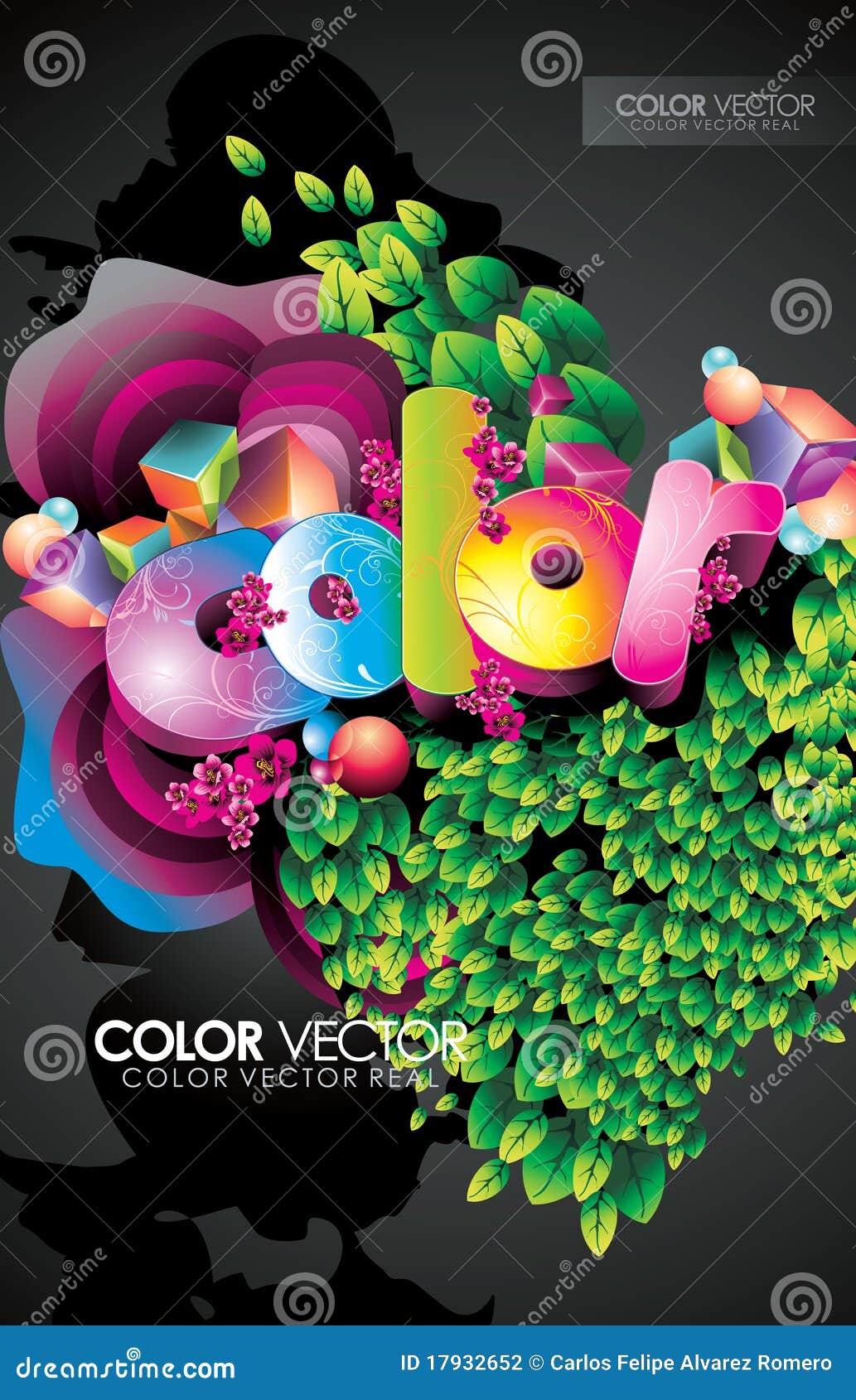 Color word stock vector. Illustration of ornate, curve - 17932652