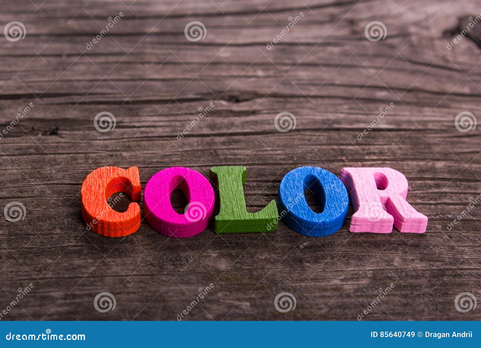 Color Word Made of Wooden Letters Stock Image - Image of collage ...