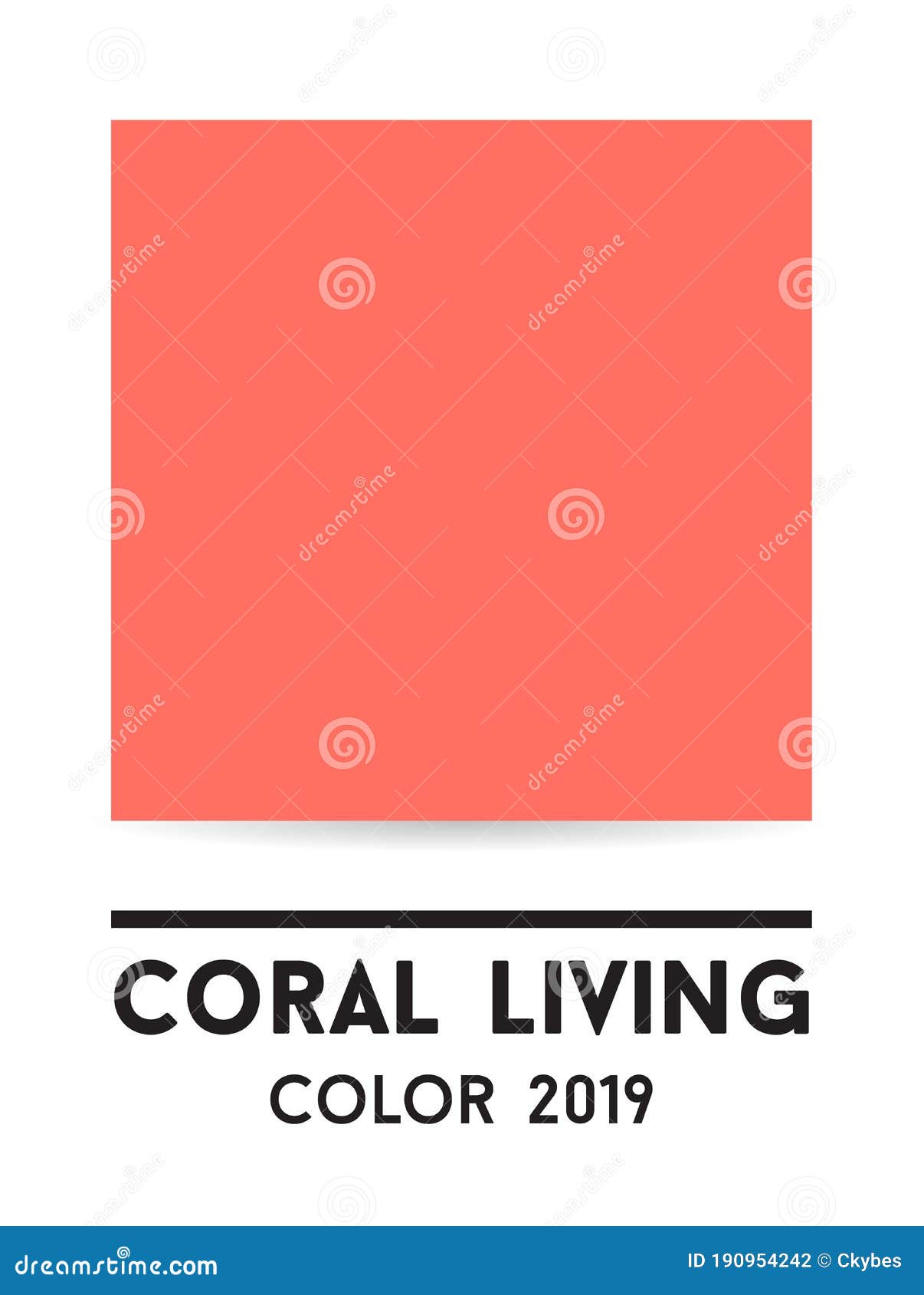 Color of the Year 2019. Coral Swatch Stock Vector - Illustration of ...