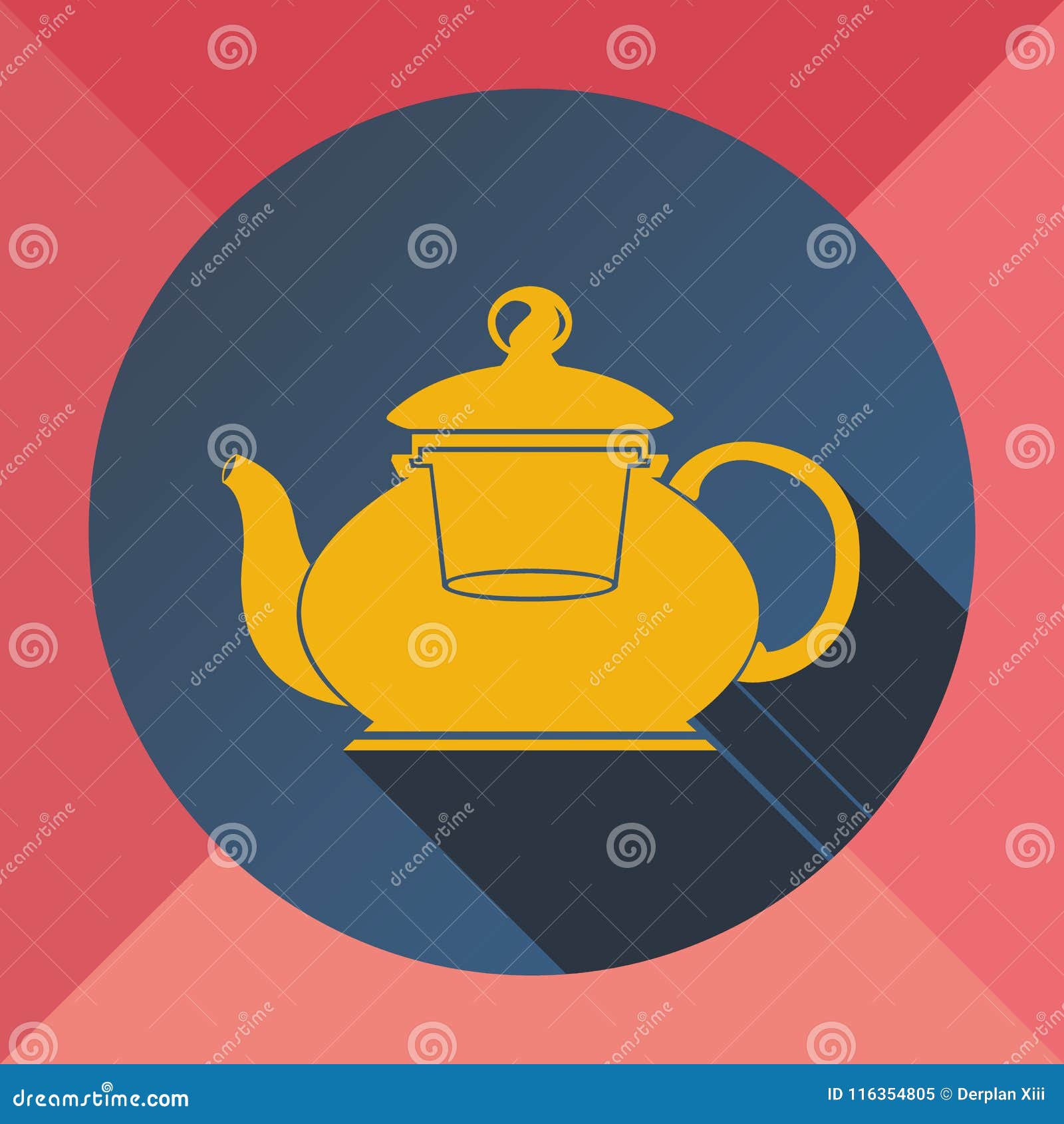 Tea flat stock vector. Illustration of yellow, square - 116354805