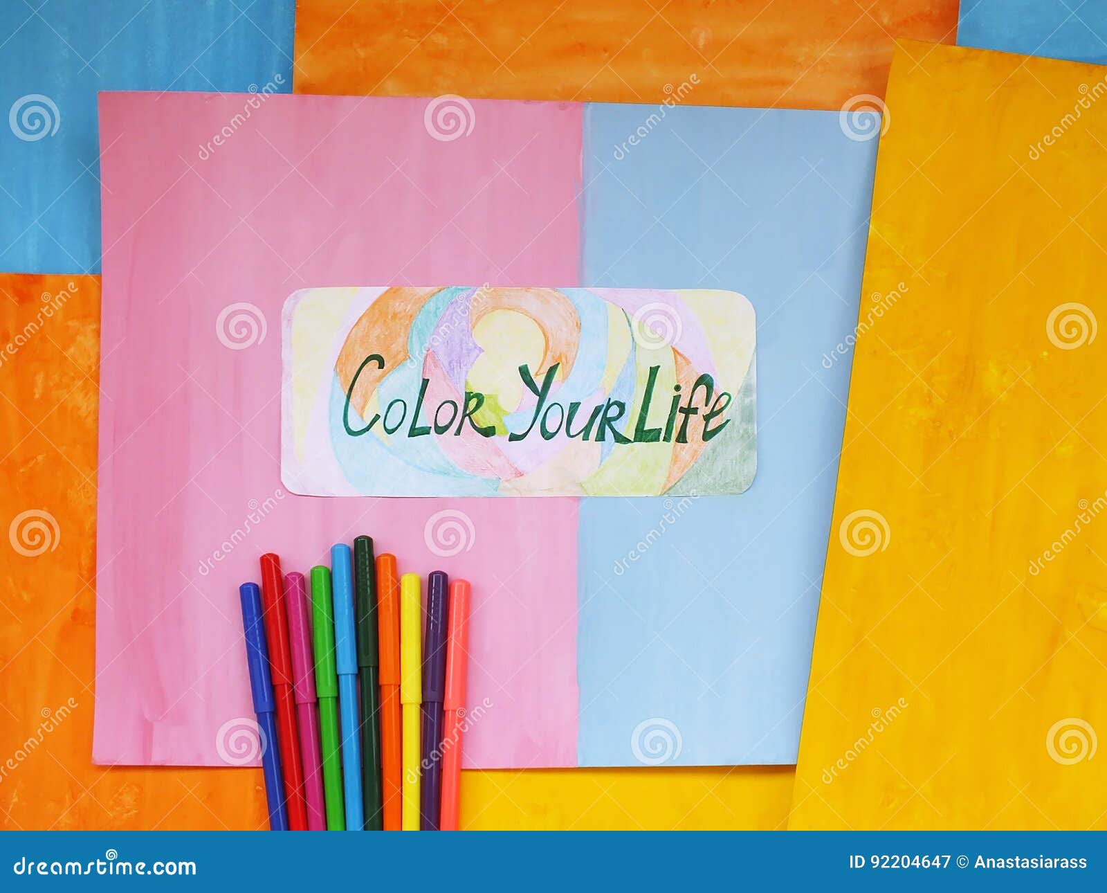 Color Your Life Text Concept Royalty-Free Stock Photo | CartoonDealer ...