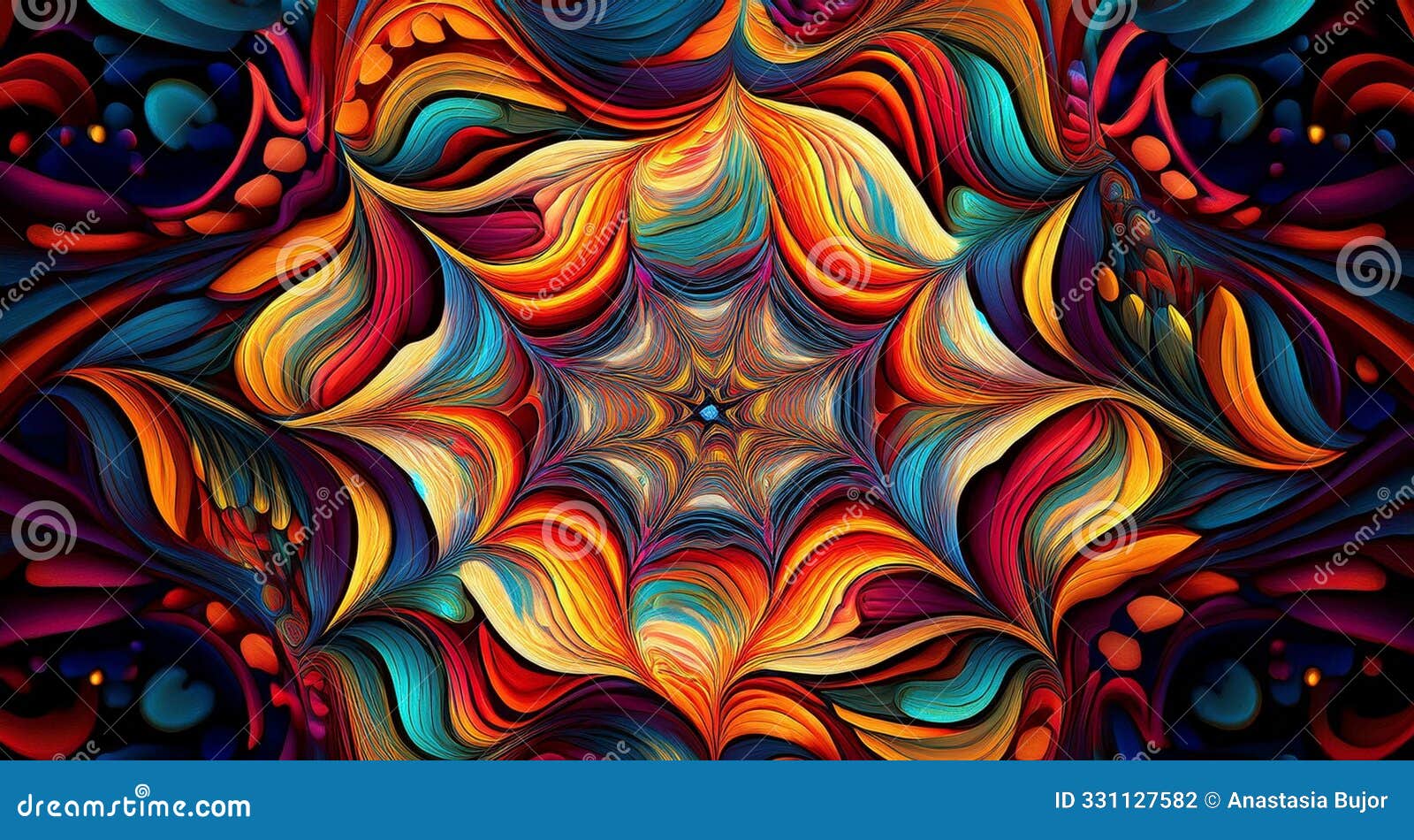 Color Zigzag Mandala, Geometric Centric Design. Stock Illustration ...