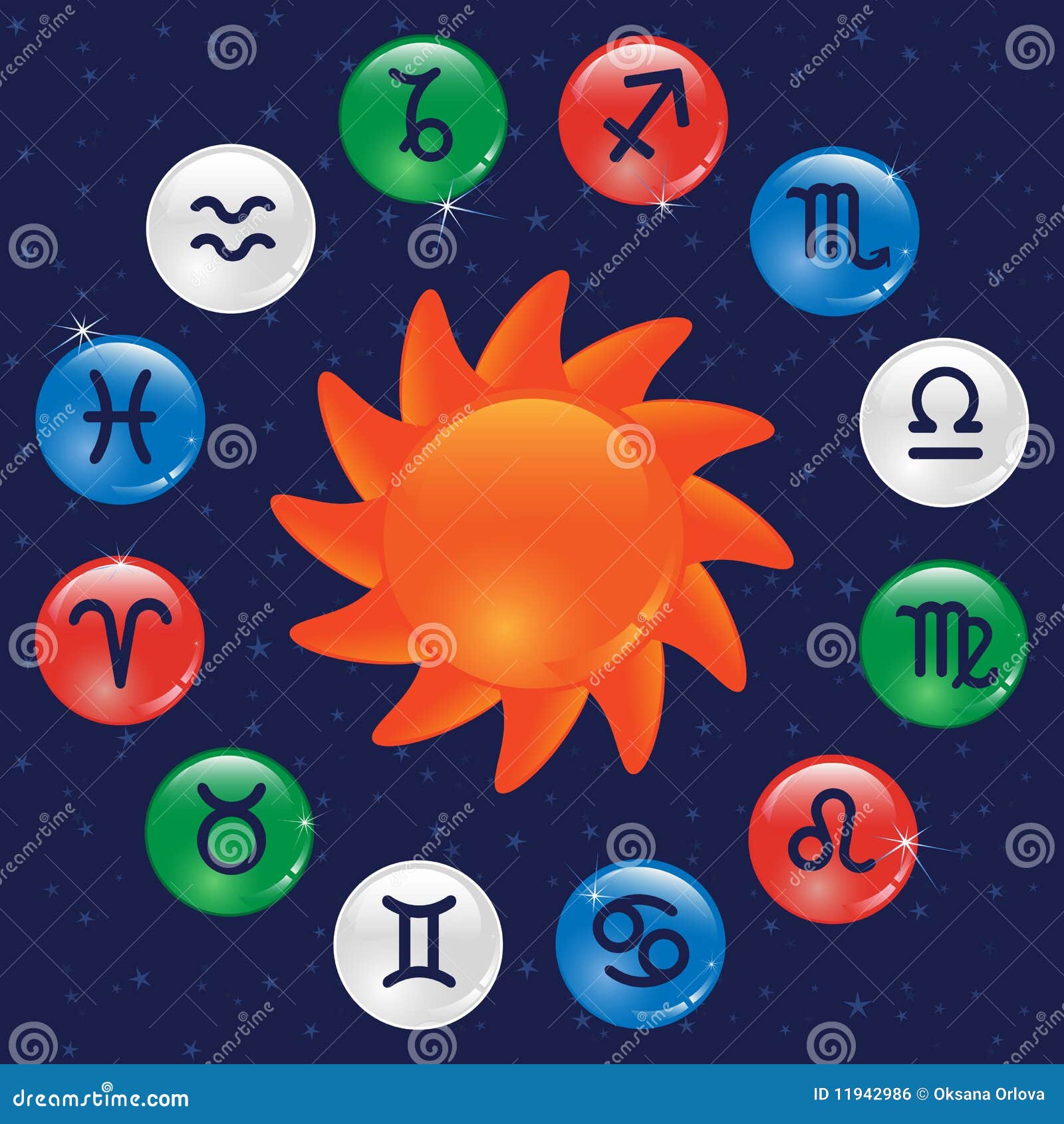 Color Zodiac Signs Seamless Texture Vector Illustration | CartoonDealer ...