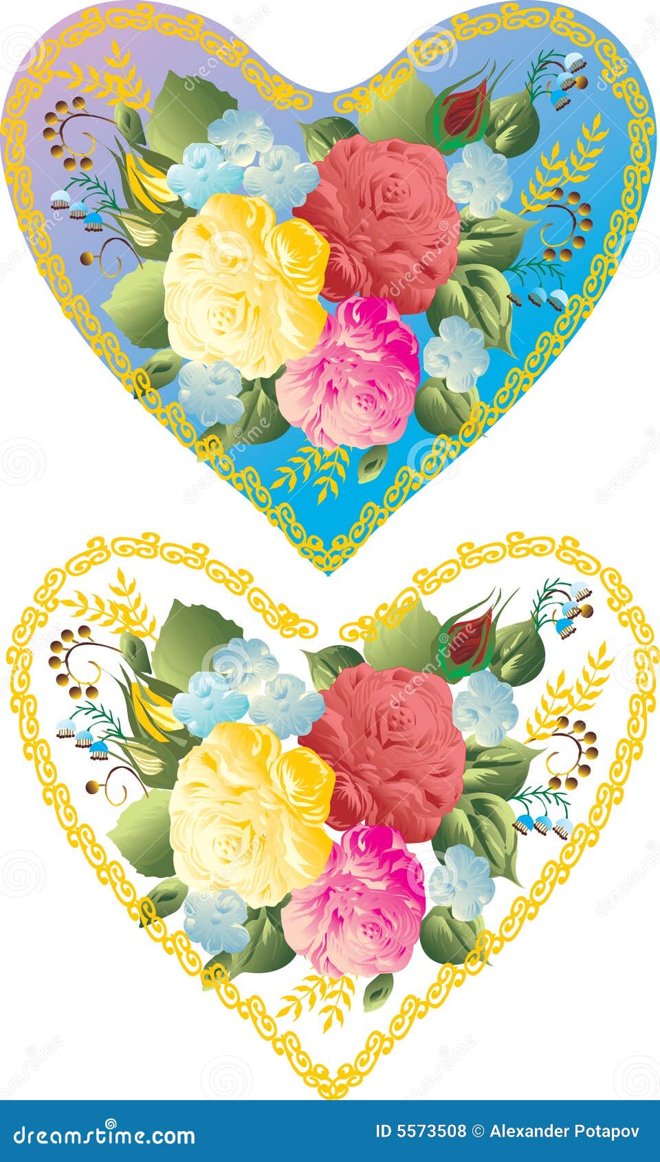 Colora corações da flor ilustração stock. Ilustração de quadro - 5573508