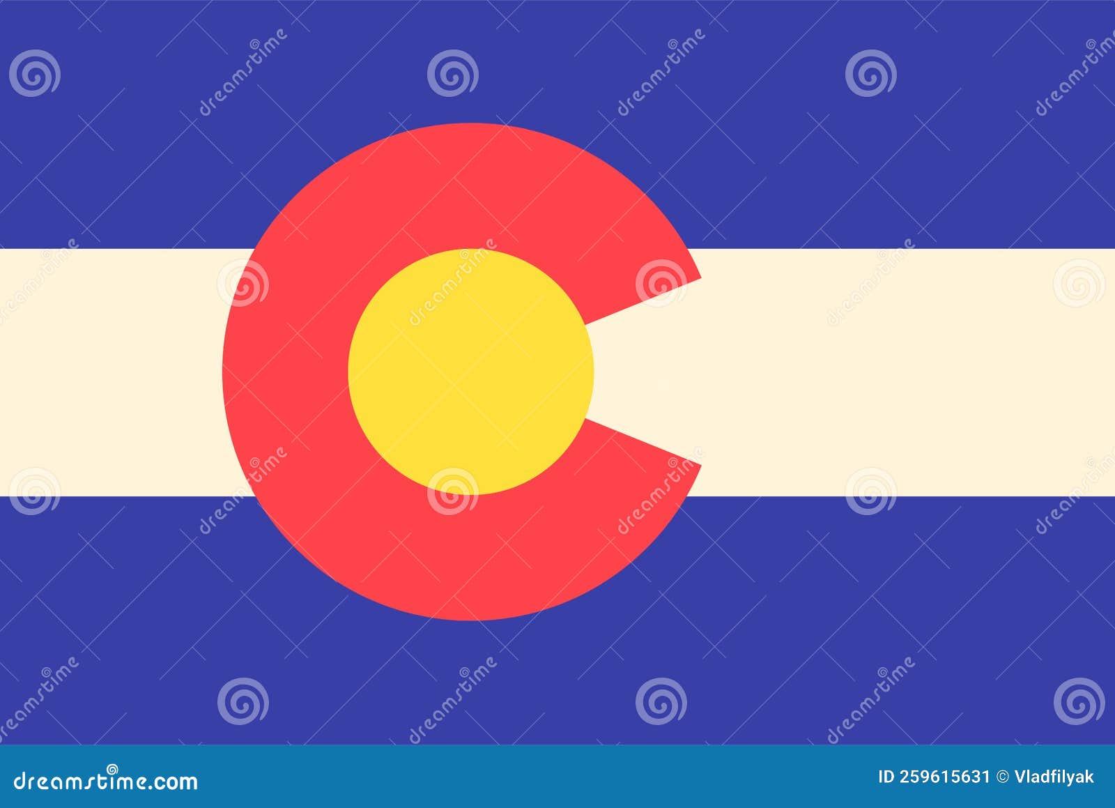 State flag of Colorado. stock vector. Illustration of federal - 259615631