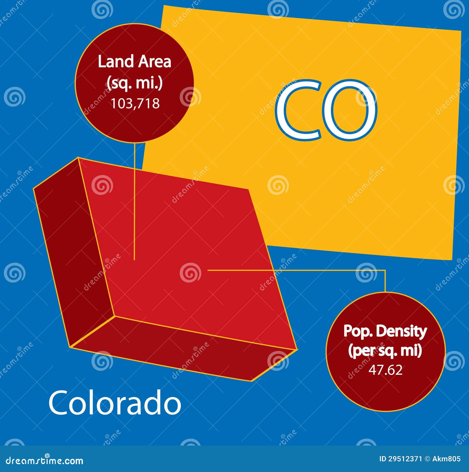 Colorado 3D Vector Map Info Graphic Stock Vector - Illustration of ...