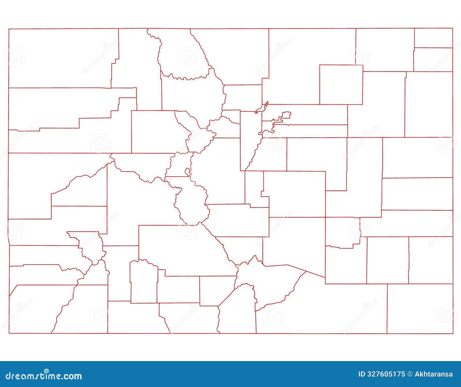 Colorado Administrative Map. Counties Map of Colorado, Blank Map, Empty ...