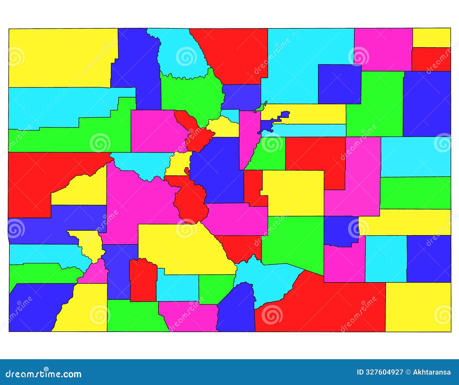 Colorado Administrative Map. Counties Map Of Colorado, Blank Map, Empty ...