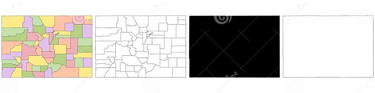 Colorado Administrative Map, Colorado Outline and Solid Map Set ...