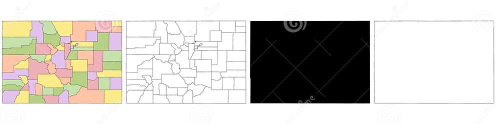 Colorado Administrative Map, Colorado Outline and Solid Map Set ...