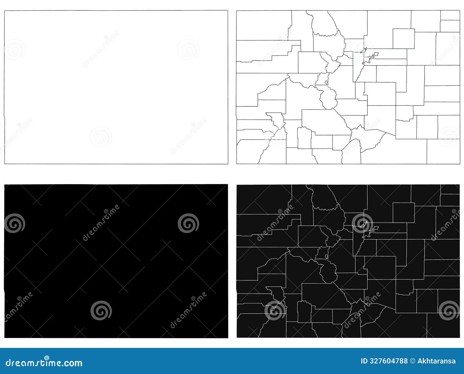Colorado Administrative Map. Counties Map Of Colorado With Different ...