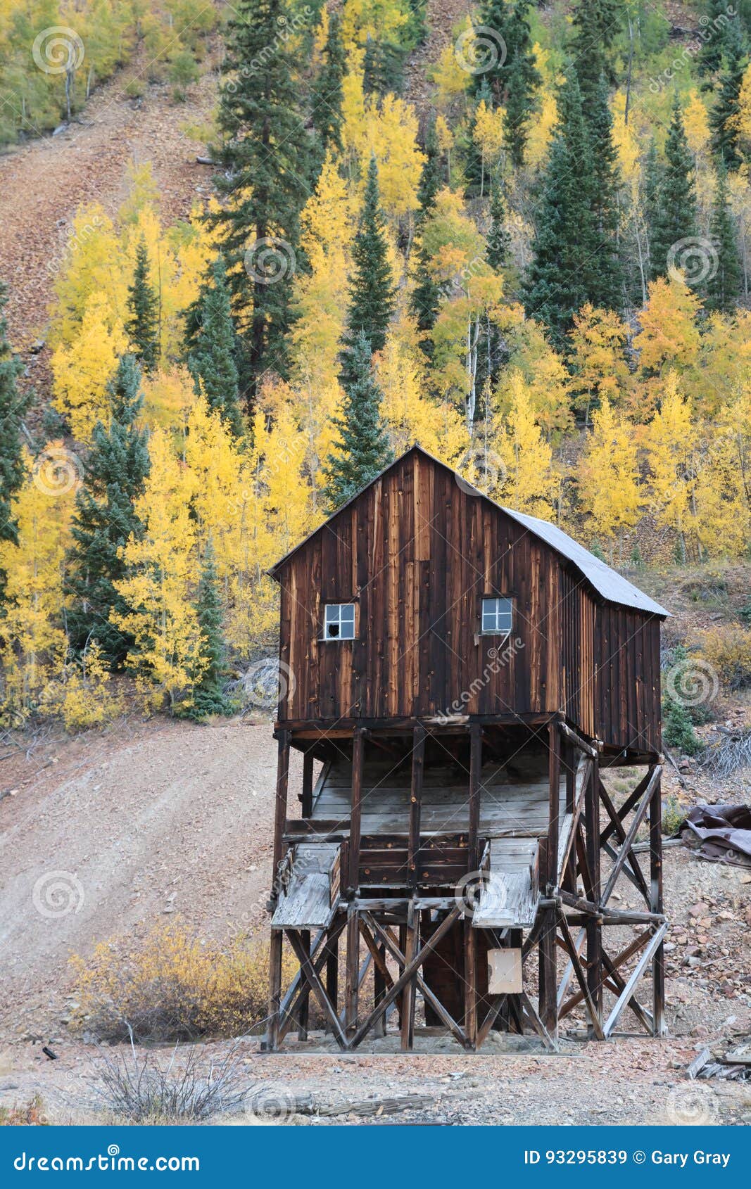 Colorado Autumn Scenery - Mining Ghost Town Stock Image - Image of ...