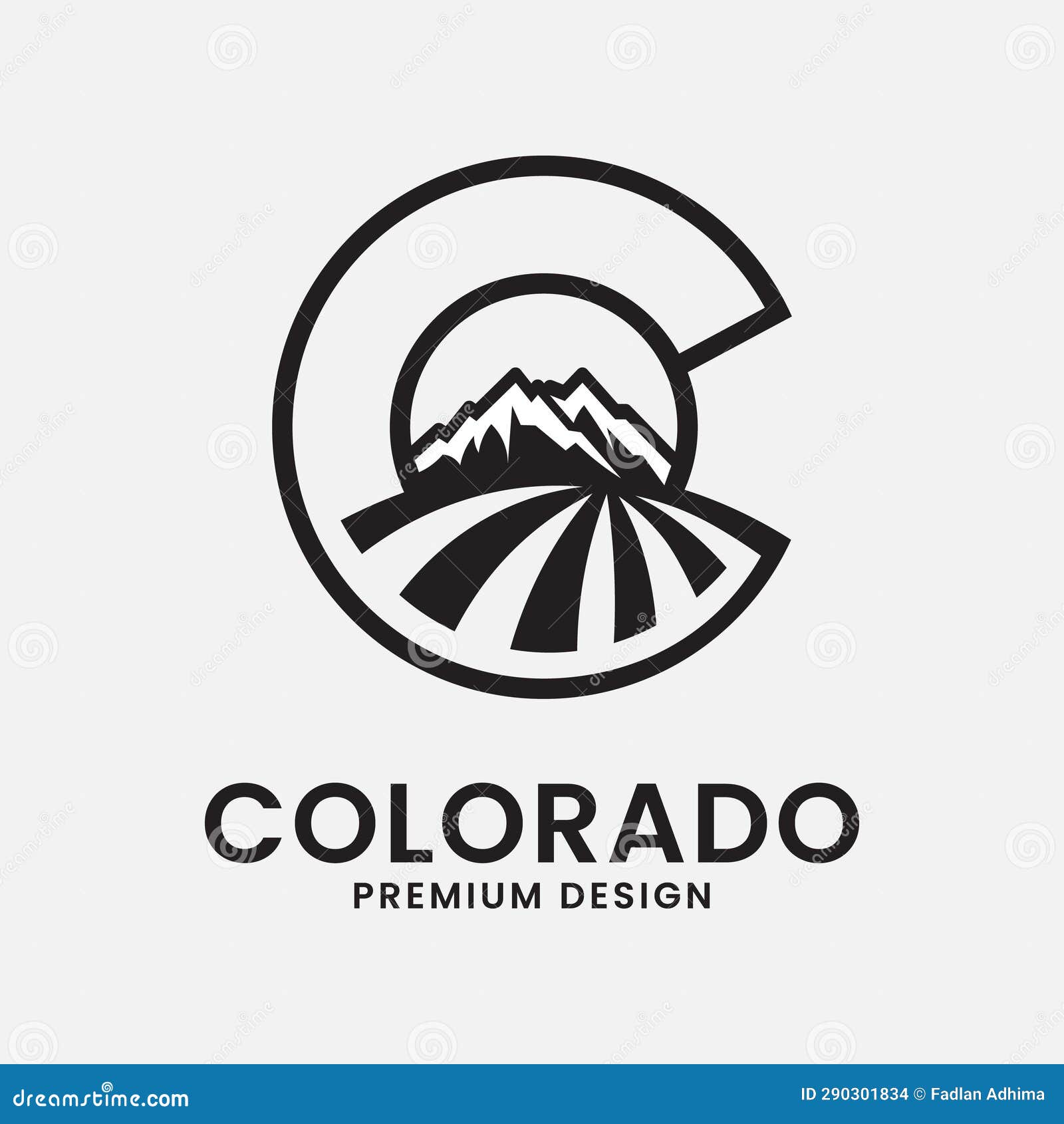 Colorado C Logo Design Inspiration with Mountain Illustration Stock ...
