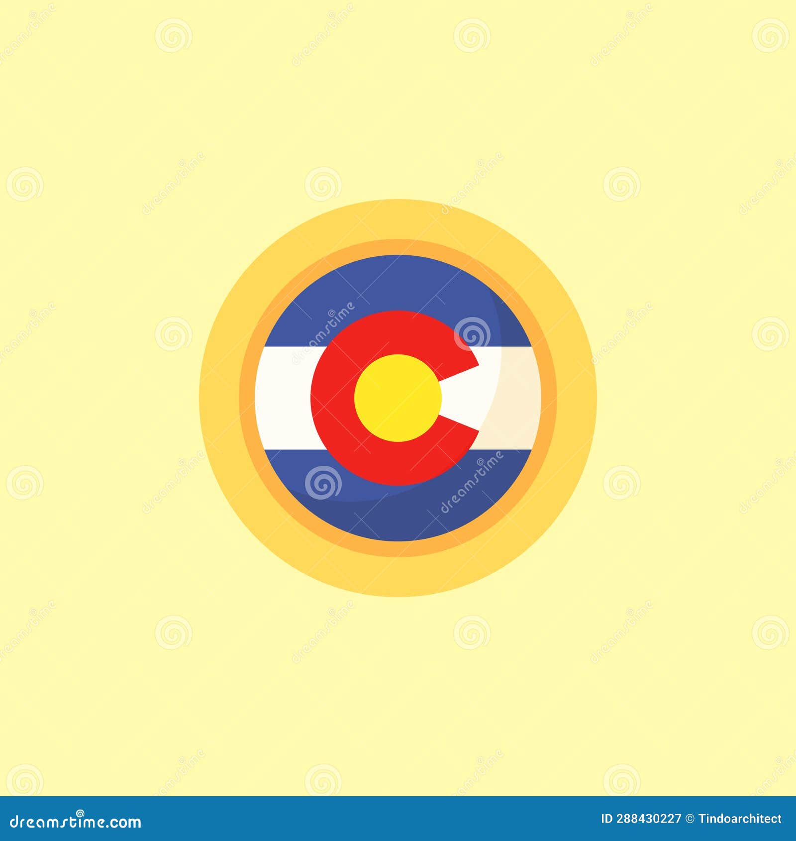 Colorado - Circular Flag stock illustration. Illustration of isolated ...