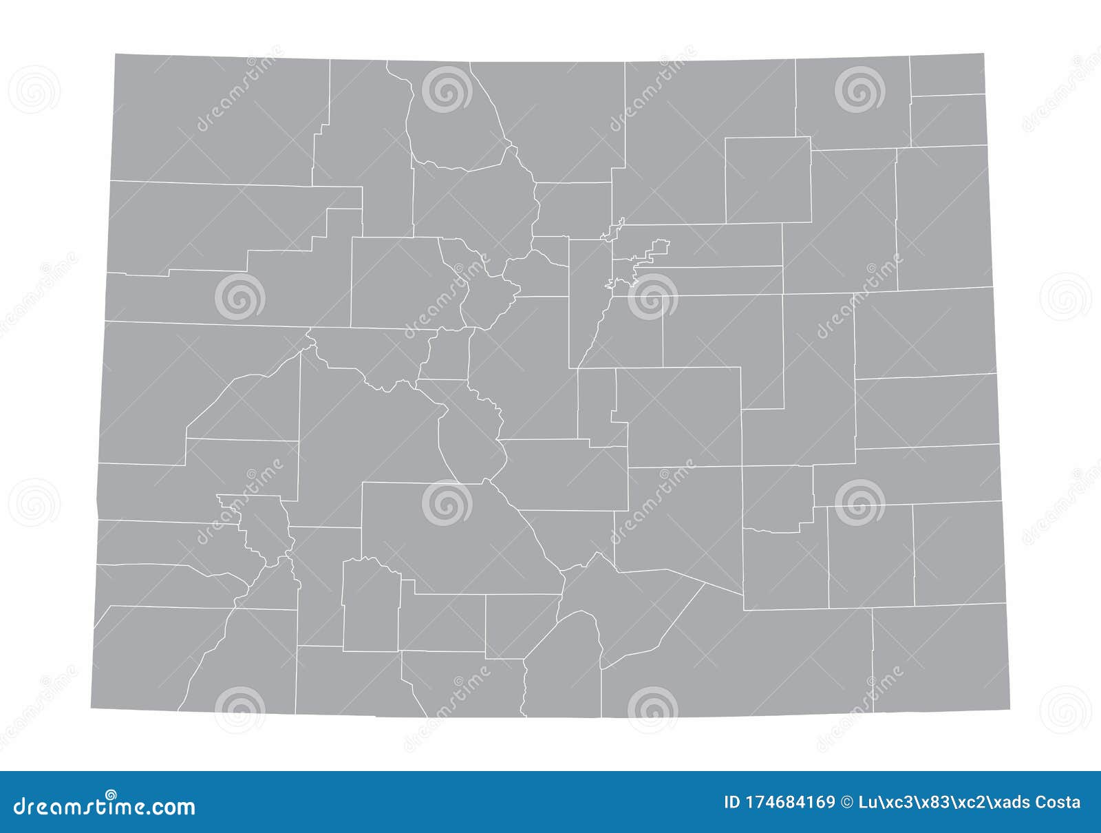 Colorado counties map stock illustration. Illustration of cartography ...