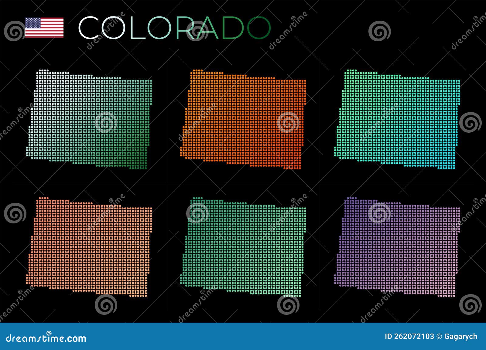 Colorado dotted map set. stock vector. Illustration of background ...