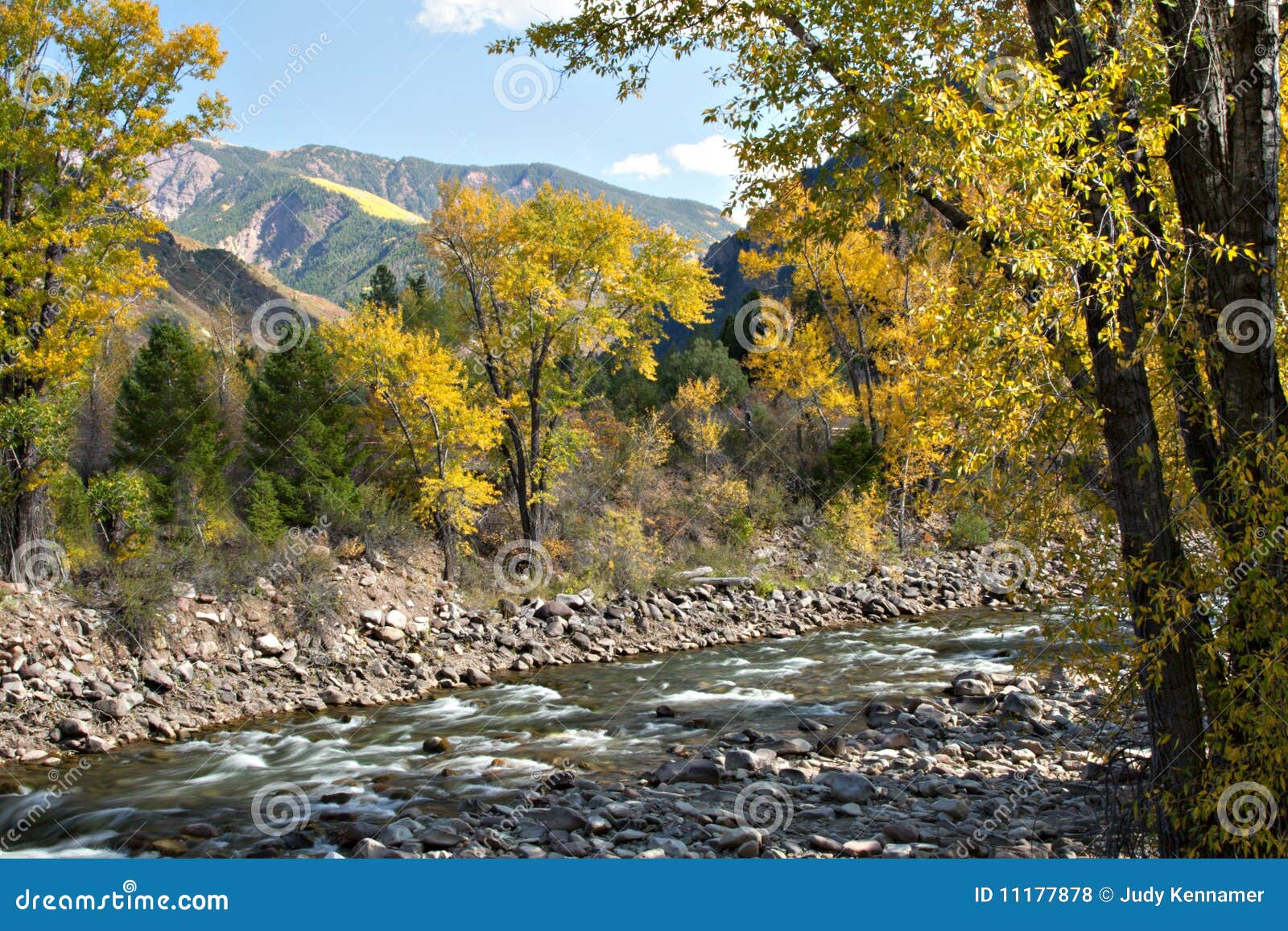Colorado Fall Stream and Mountains Stock Photo - Image of autumn ...