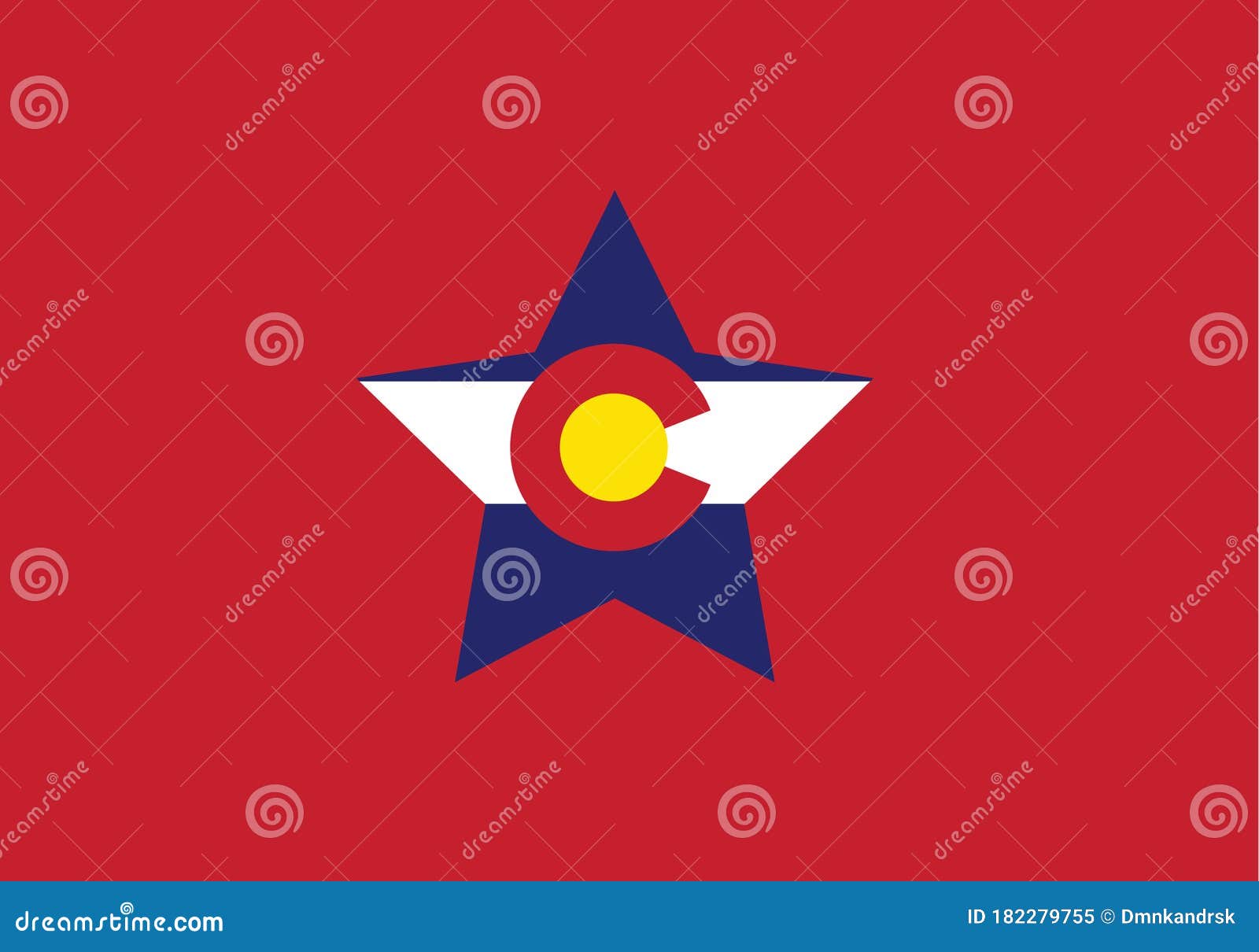 Colorado Flag Symbol Emblem State Star Stock Vector - Illustration of ...