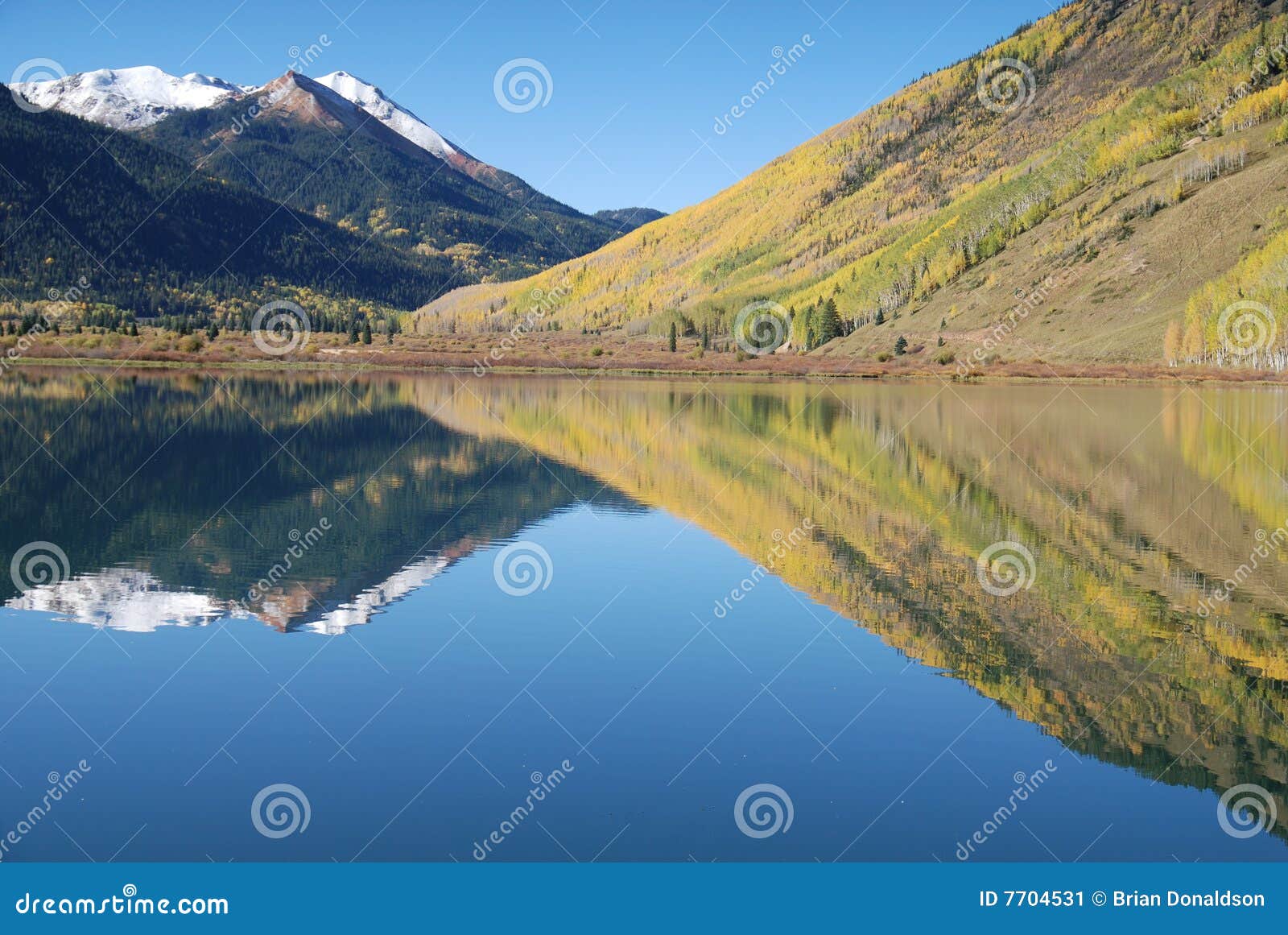 Colorado Lake Reflection stock image. Image of snow, nature - 7704531