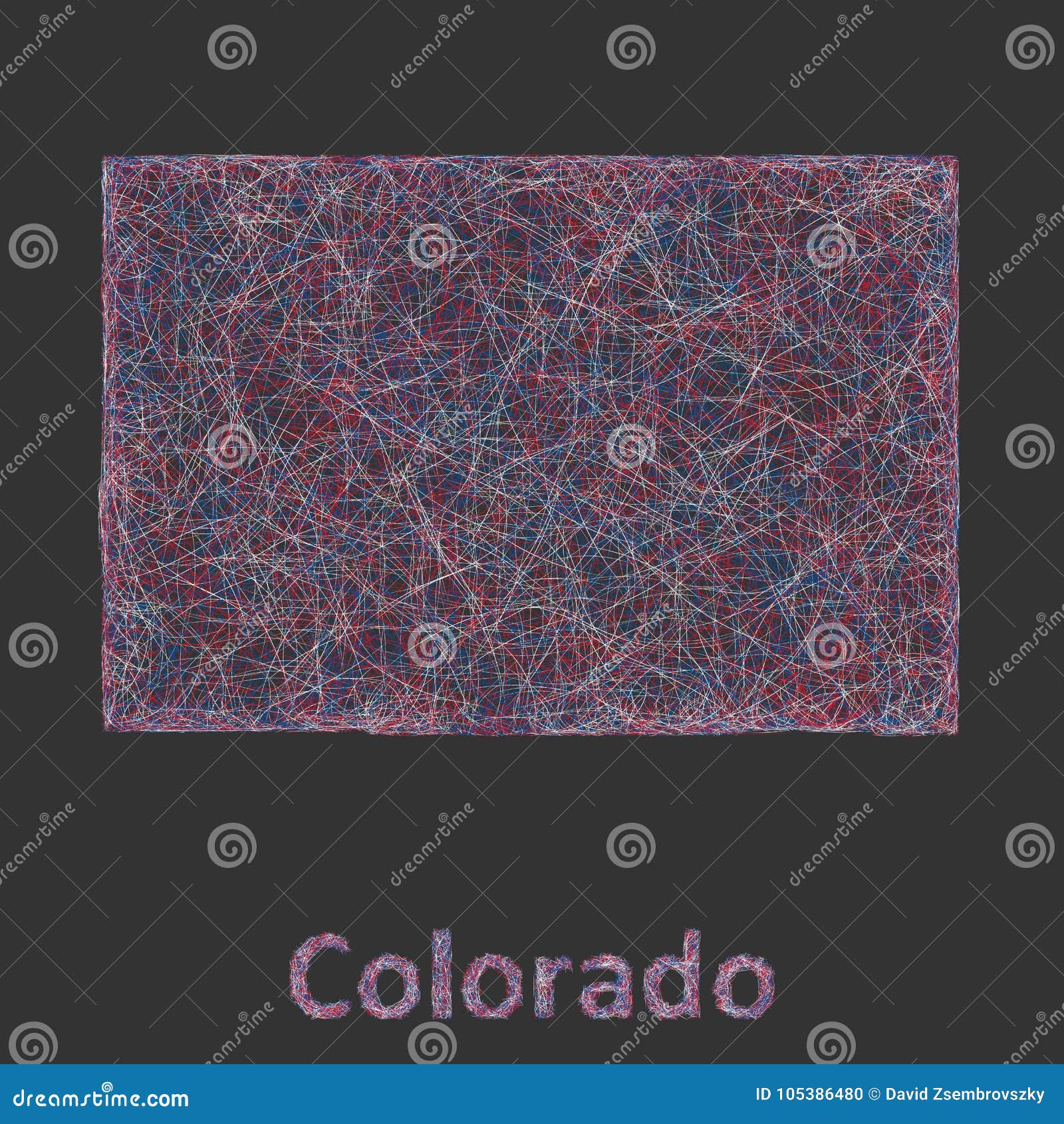 Colorado Line Art Map Vector Illustration | CartoonDealer.com #113816378