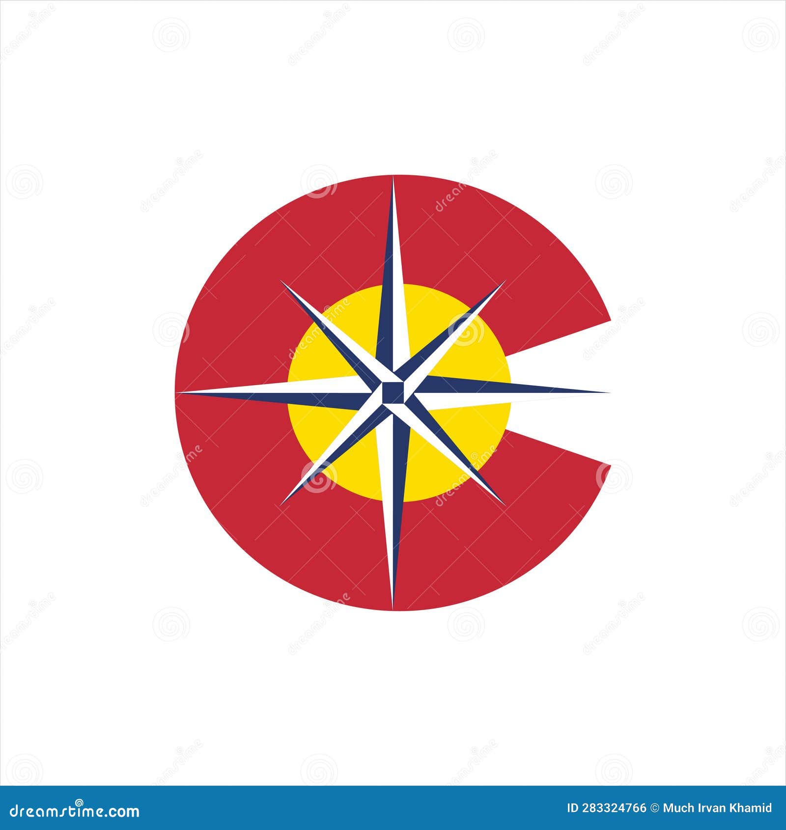 Colorado Logo with Compass Point Symbol Vector Illustration Stock ...