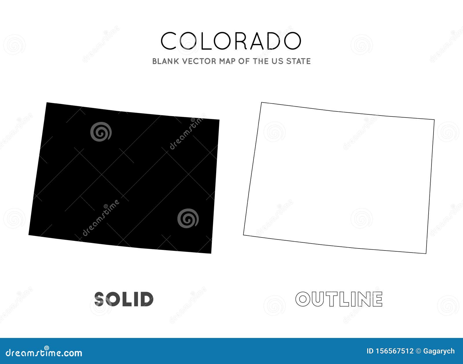 Colorado map. stock vector. Illustration of contour - 156567512