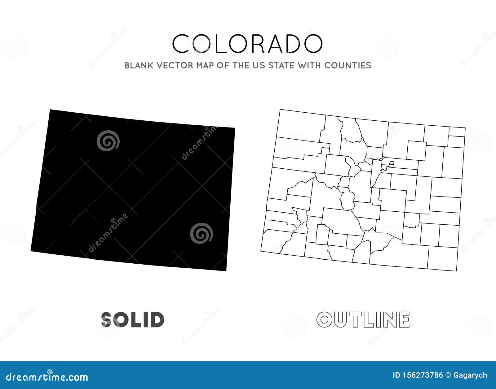 Colorado map. stock vector. Illustration of boundary - 156273786