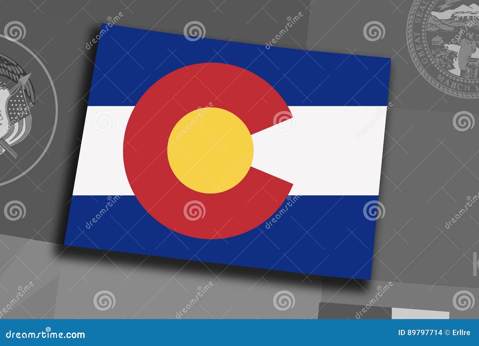 Colorado map and flag stock illustration. Illustration of shape - 89797714