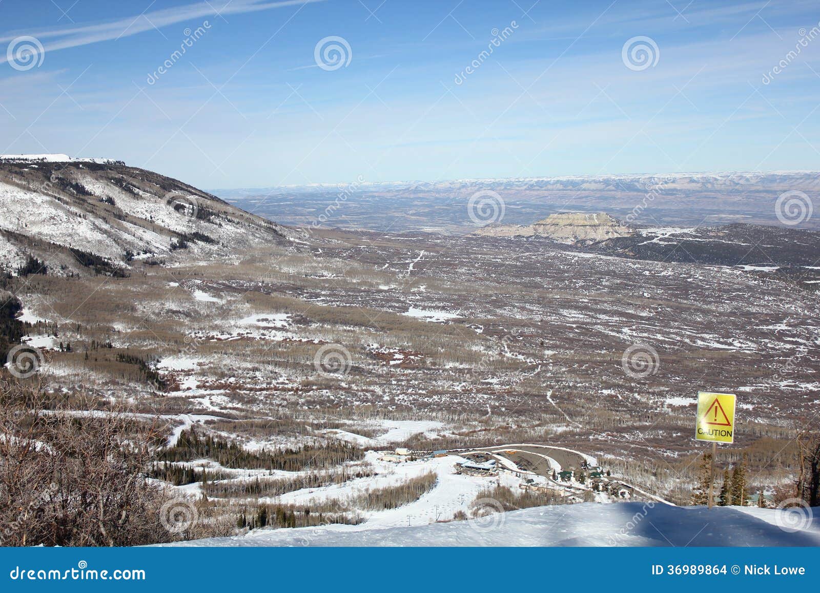 Colorado Mesa Country in Winter Stock Photo - Image of cliff, snow ...