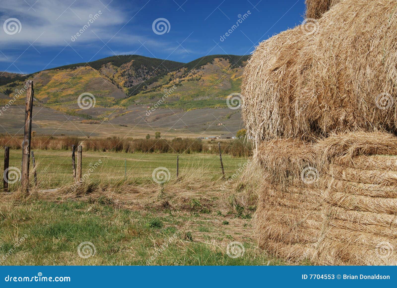 Colorado Mountain Farm and Haystack Stock Image - Image of travel ...