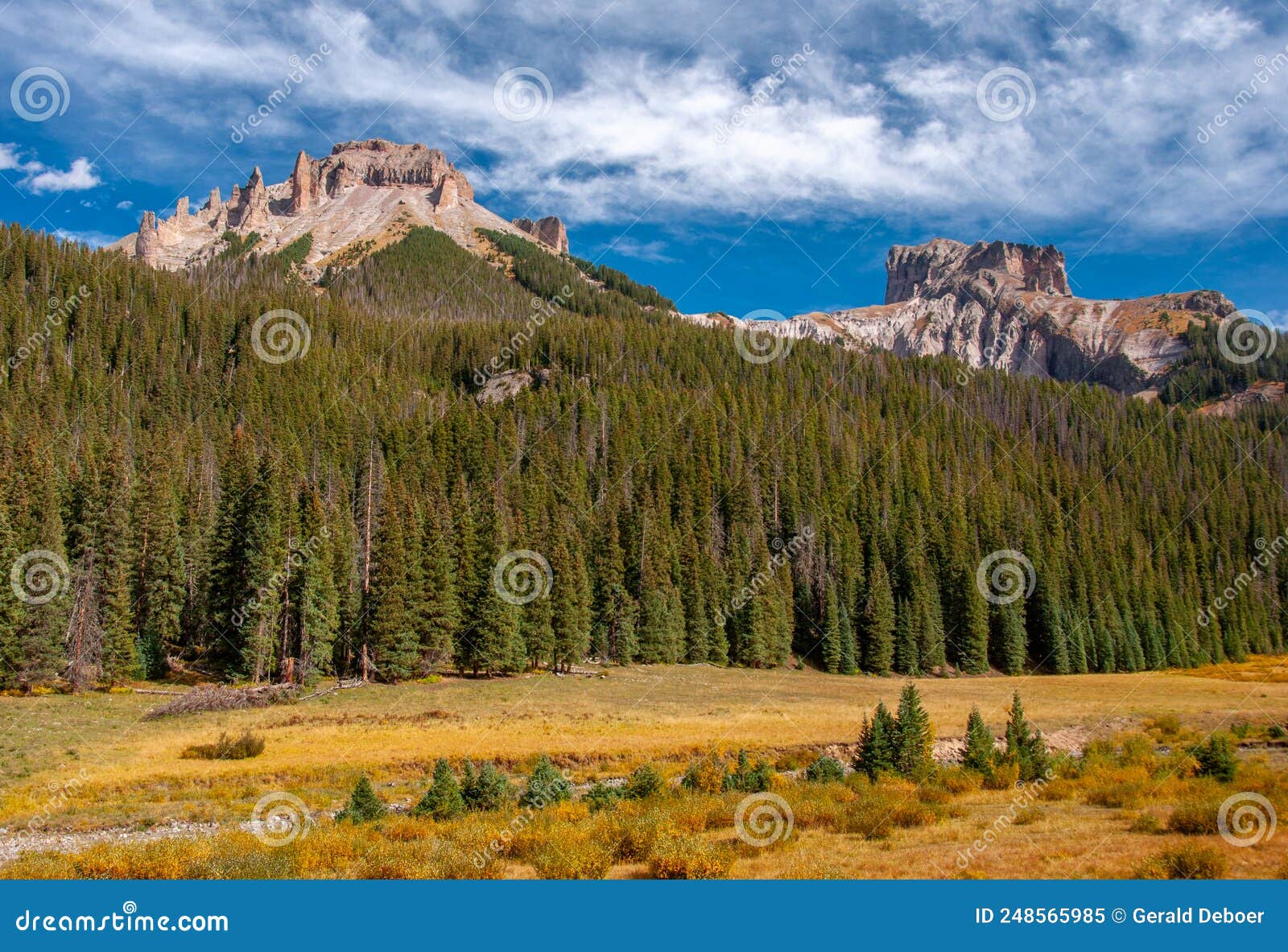 Colorado Mountain Valley stock image. Image of creek - 248565985