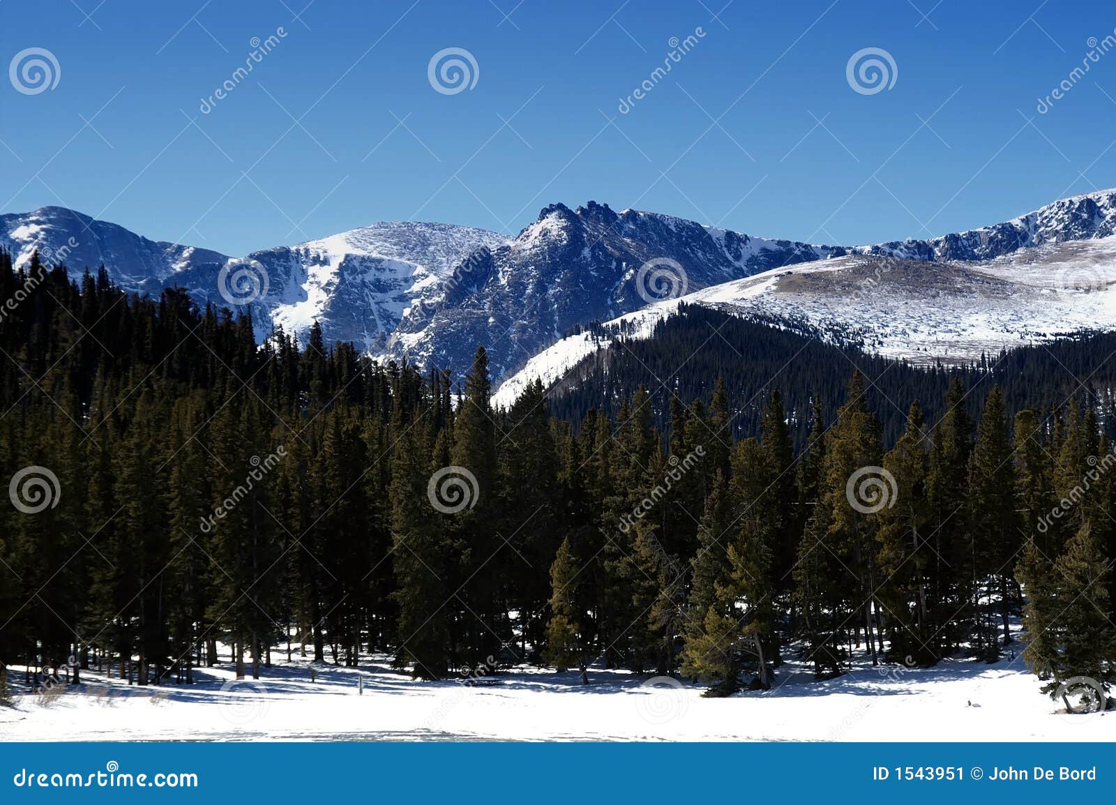 Colorado Mountains in Winter Stock Image - Image of landscape, nature ...