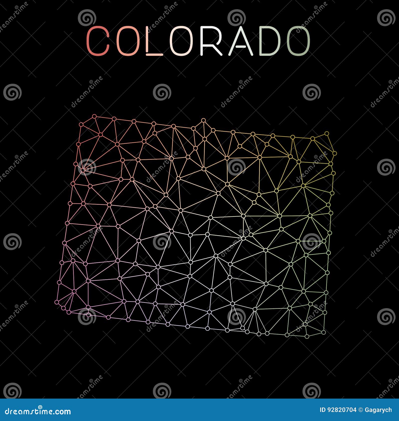 Colorado network map. stock vector. Illustration of america - 92820704