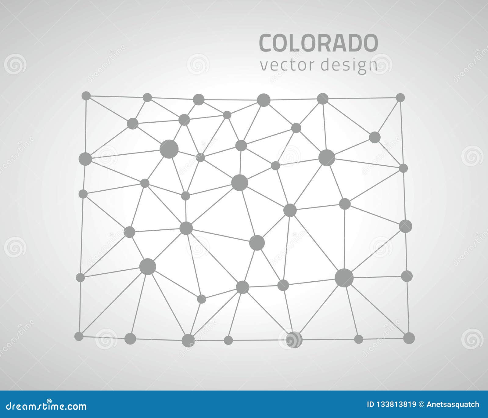 Colorado Grey Vector Dot Outline Triangle Map | CartoonDealer.com ...