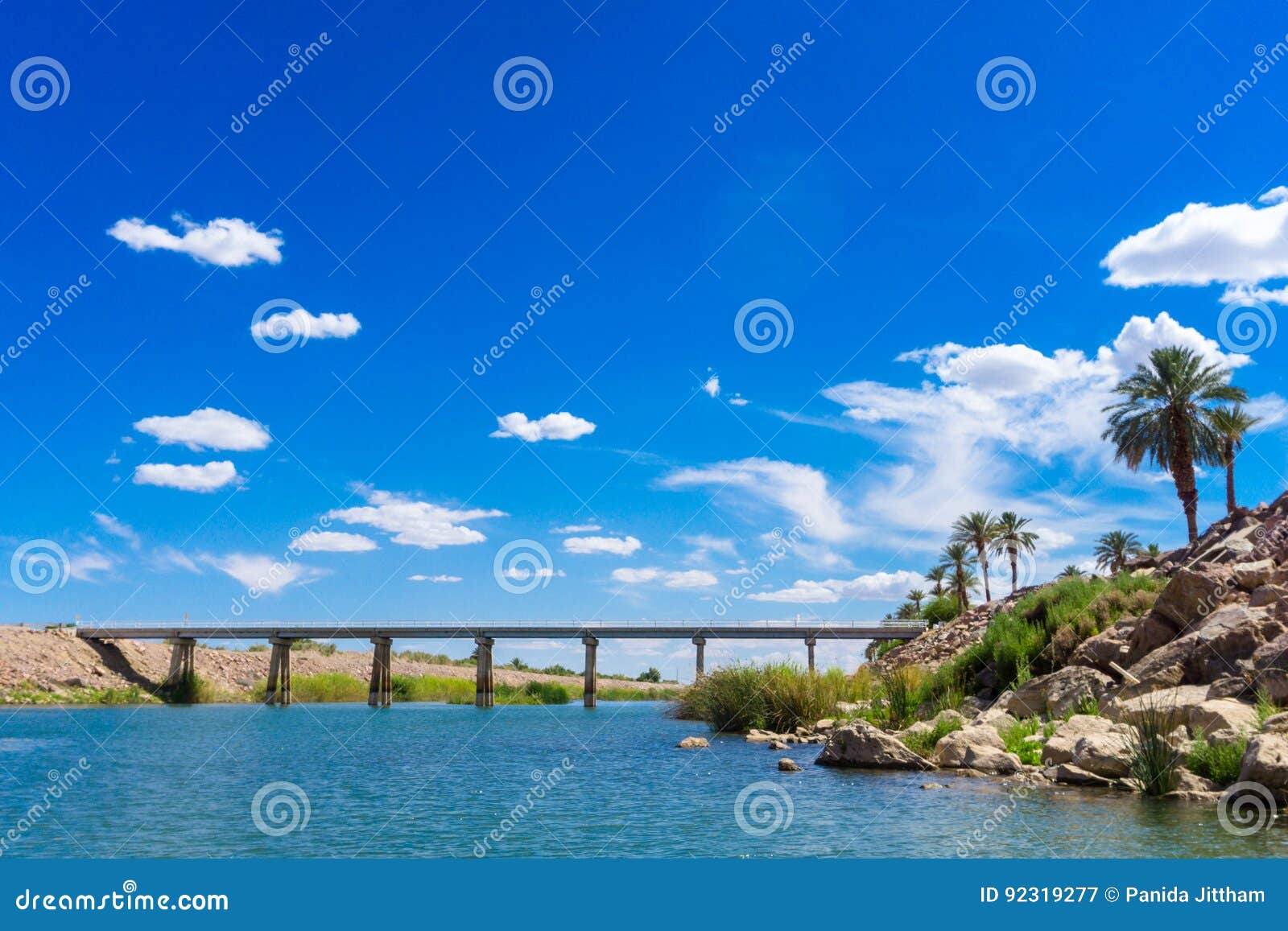 Colorado River Bridge Under Blue Sky Stock Image - Image of ravine ...