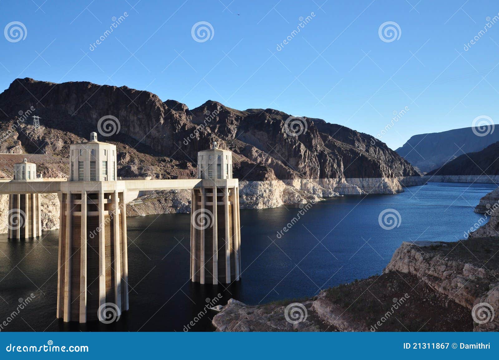 Colorado River Flowing into Hoover Dam Stock Image - Image of america ...
