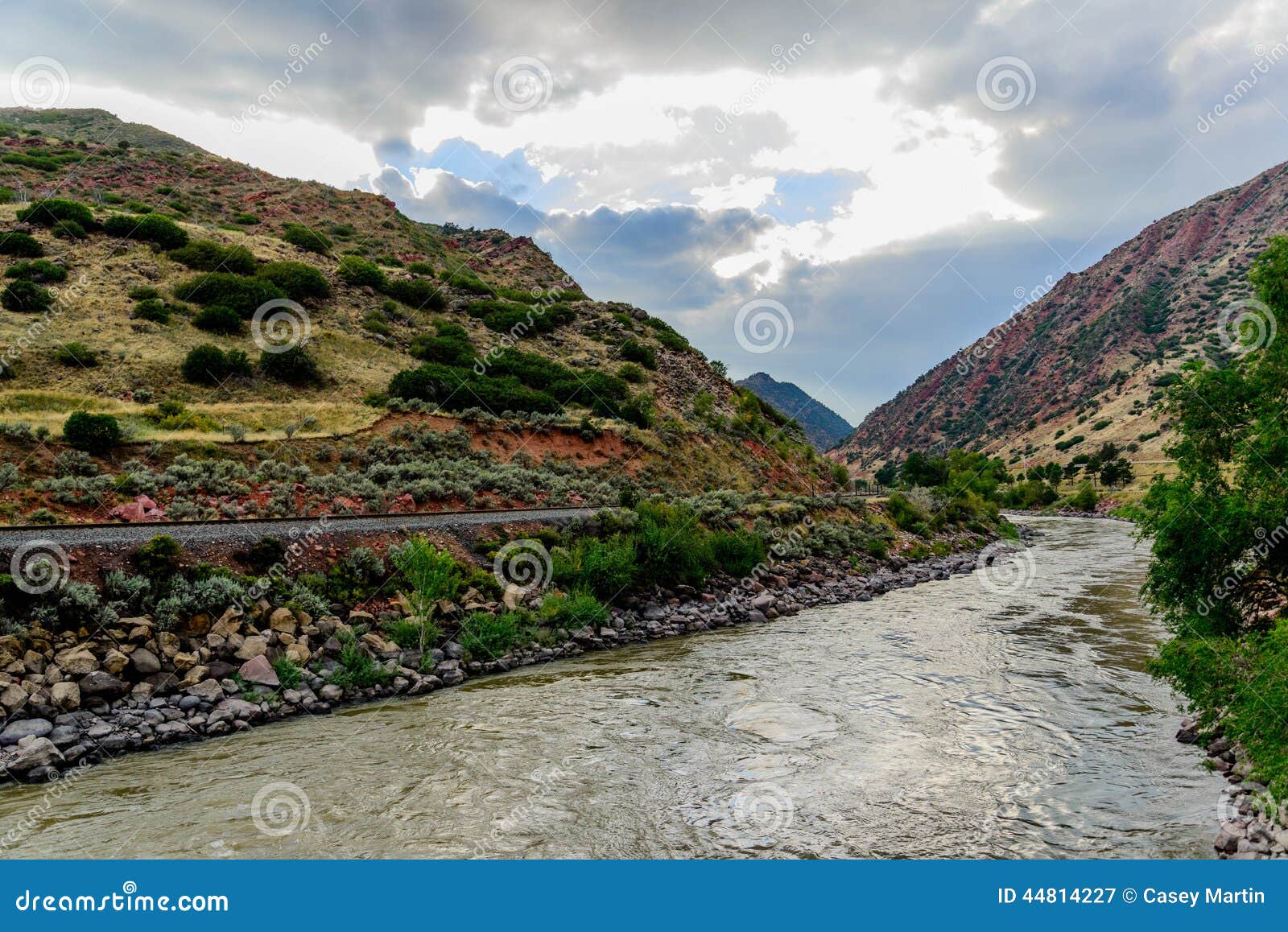 Colorado River Flowing through Mountains Stock Image - Image of fell ...
