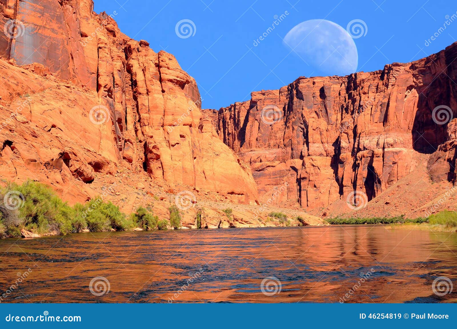 Colorado River Moon stock image. Image of cliff, solitude - 46254819