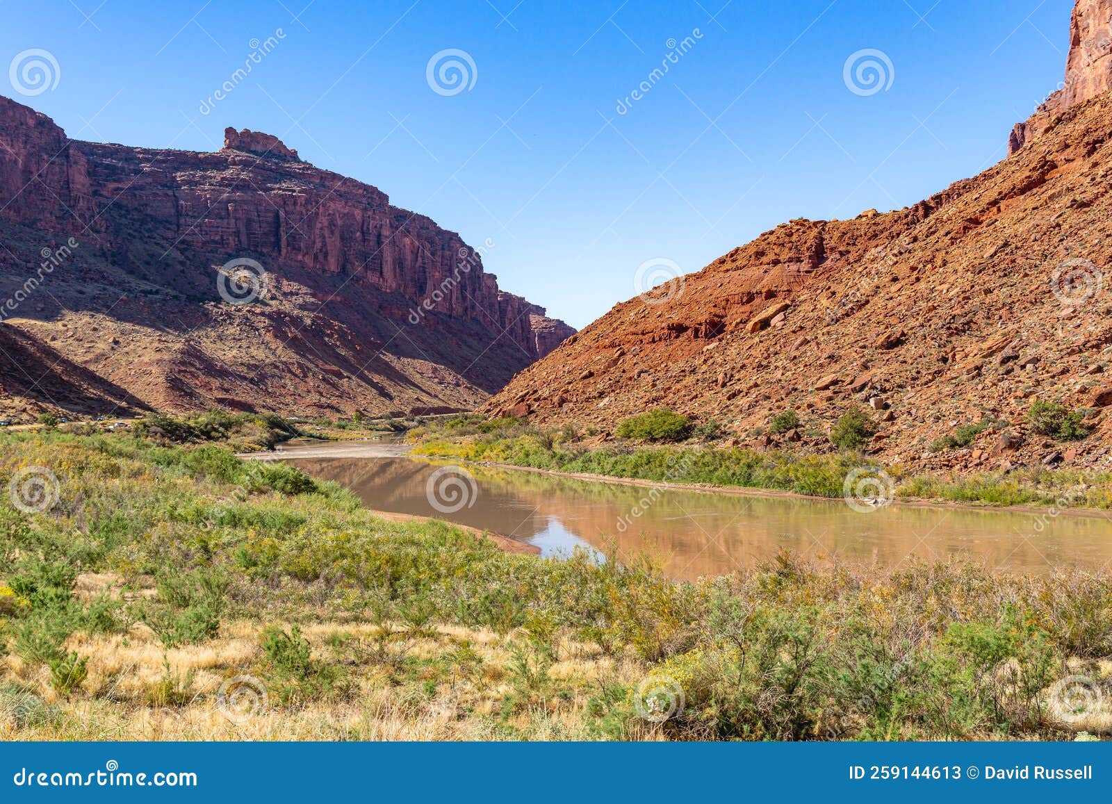 Colorado River Reflection stock image. Image of rock - 259144613