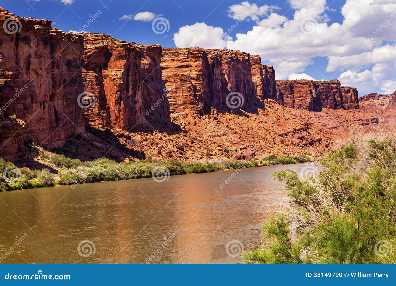 Colorado River Rock Canyon Reflection Moab Utah Stock Photo - Image of ...
