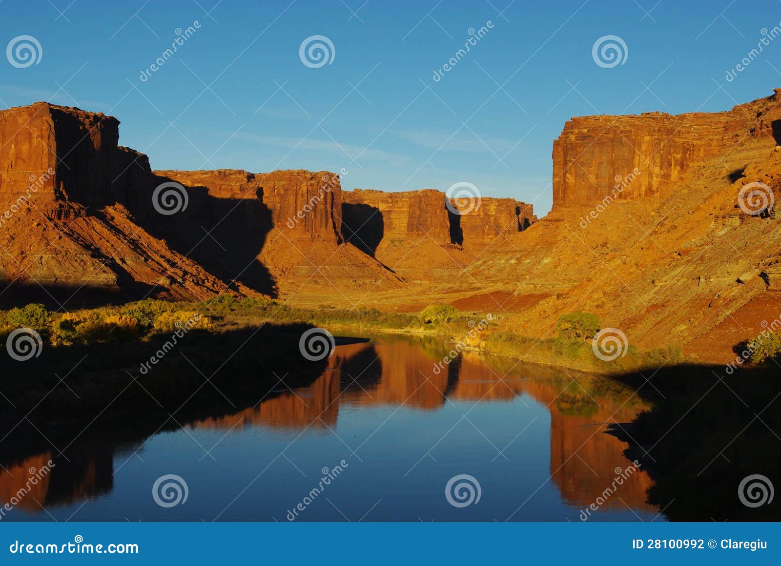 Colorado River at Sunset, Utah Stock Photo - Image of reflection, water ...