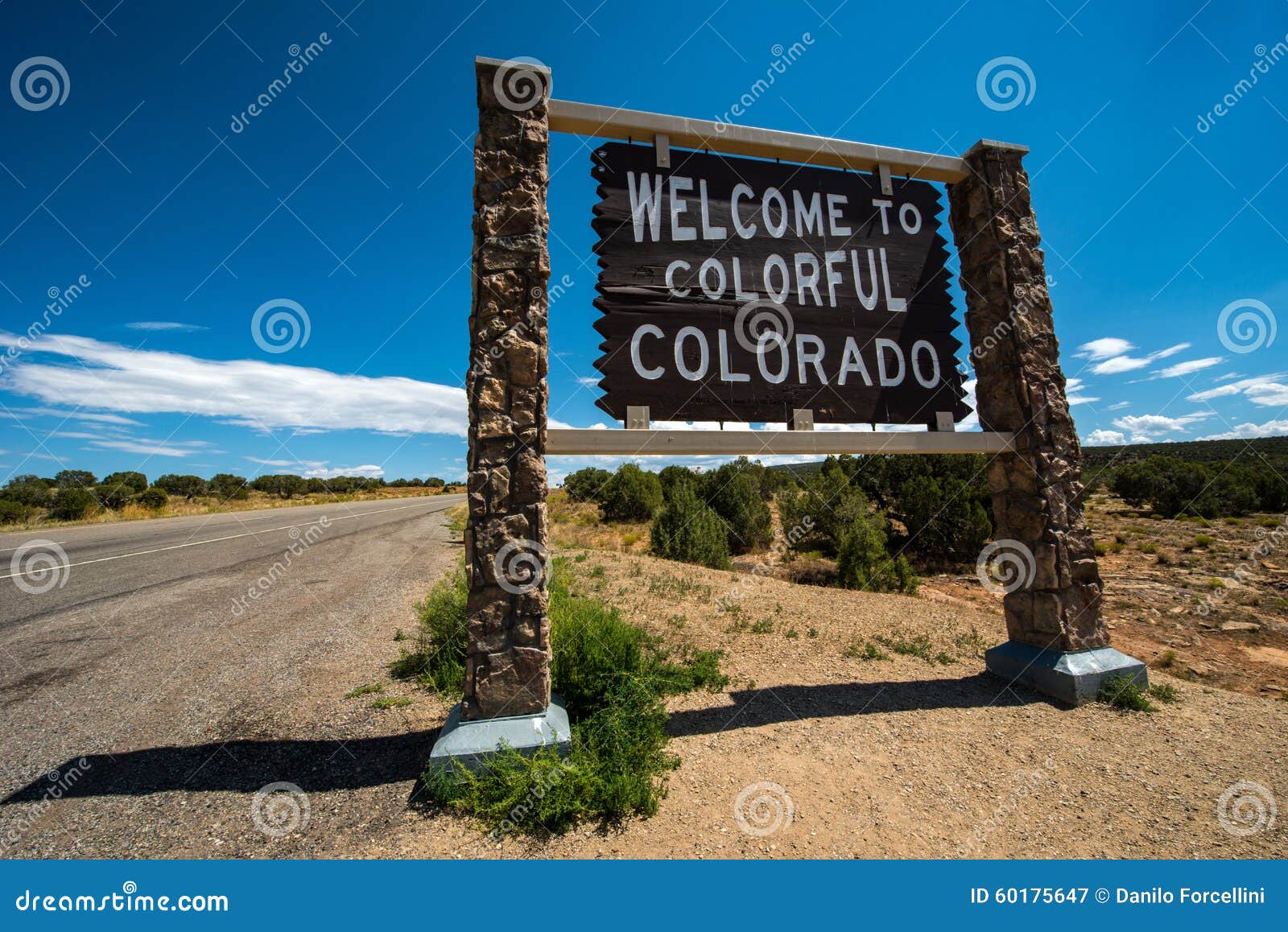 Colorado road sign stock image. Image of tourist, highway - 60175647