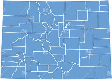 Colorado State Map by Counties Stock Vector - Illustration of county ...