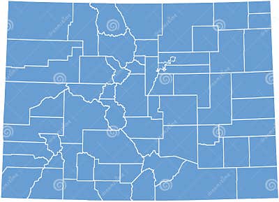 Colorado State Map by Counties Stock Vector - Illustration of county ...