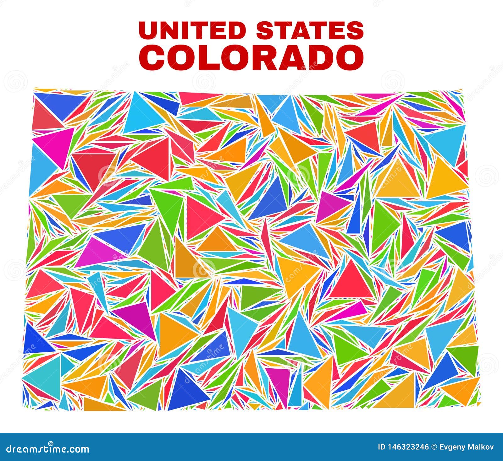 Colorado State Map - Mosaic of Color Triangles Stock Vector ...
