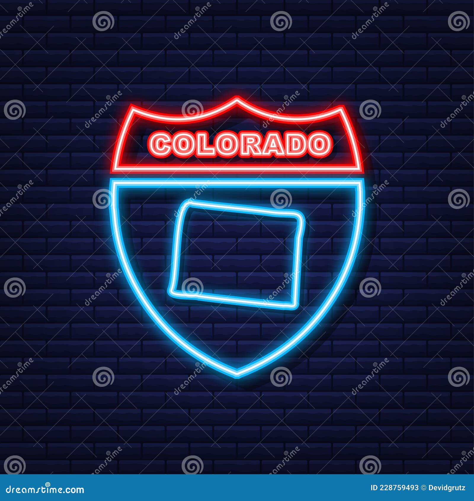 Colorado State Map Outline Neon Icon. Vector Illustration. Stock Vector ...