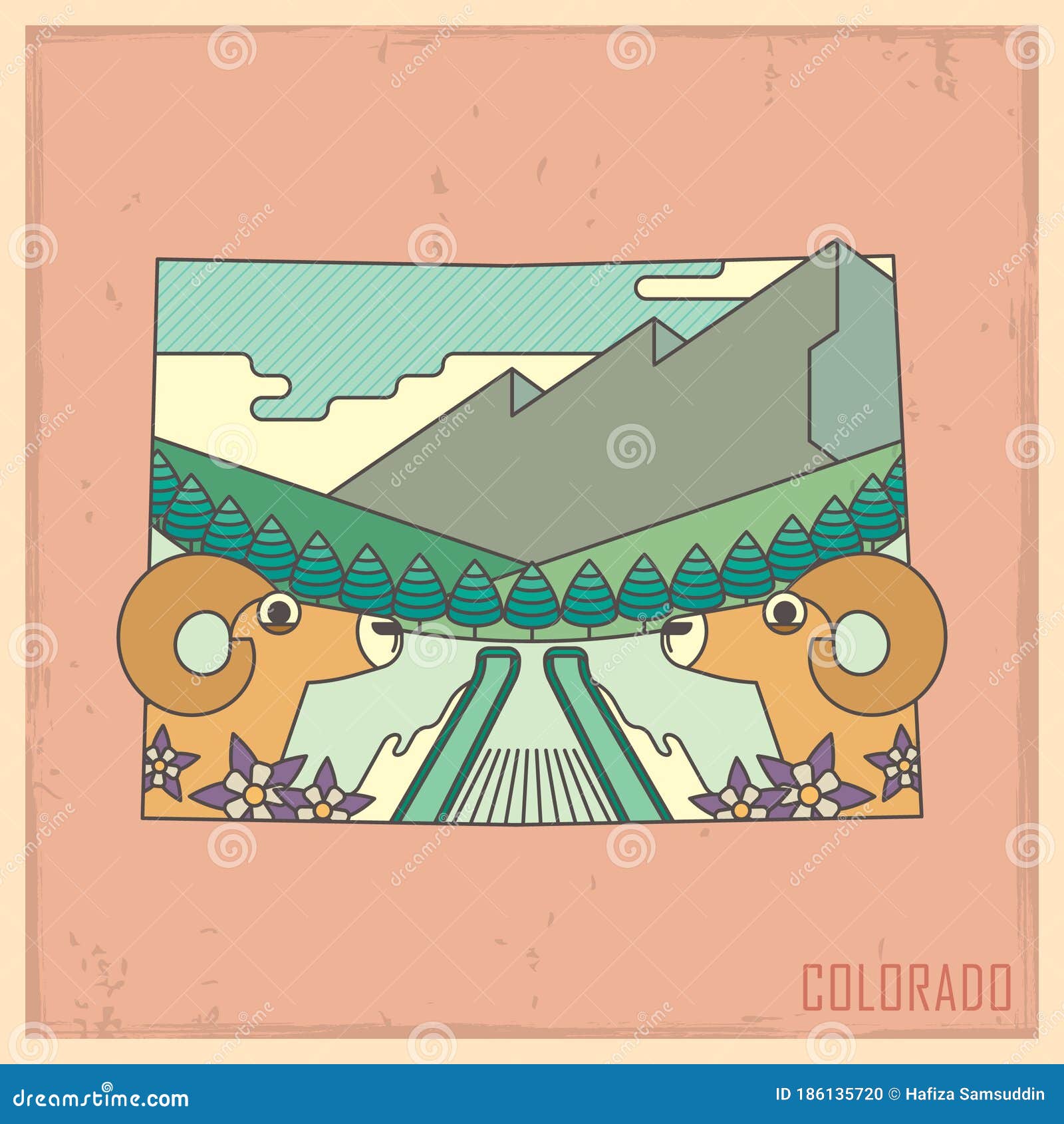 Colorado State Map. Vector Illustration Decorative Design Stock ...