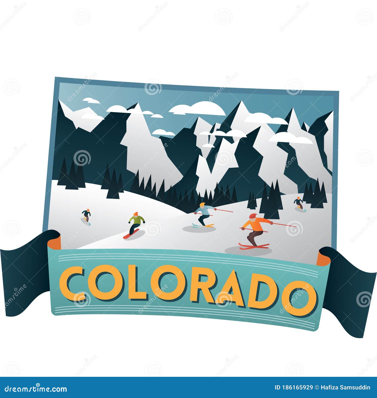 Colorado State Map. Vector Illustration Decorative Design Stock Vector ...